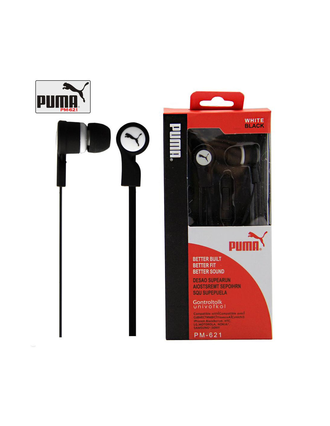 Auricular InEar Deportivo Puma Ficha 3.5mm PM621 Negro DDD-15713